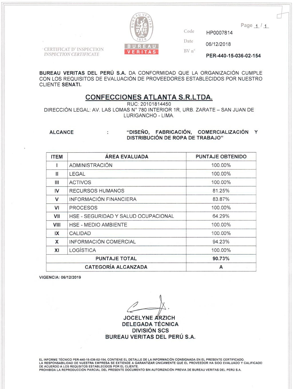 Sistema Integrado de Gestión (TRI NORMA) – Confecciones Atlanta